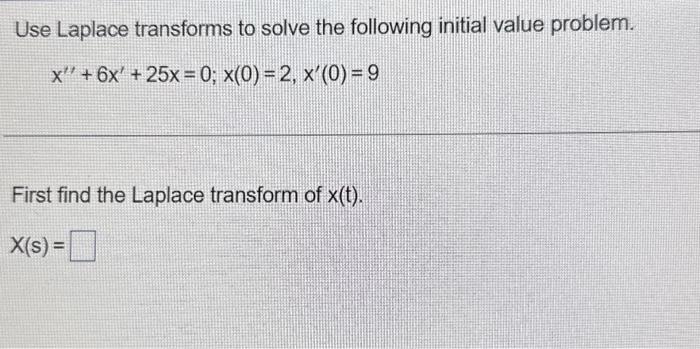 Solved Use Laplace transforms to solve the following initial | Chegg.com