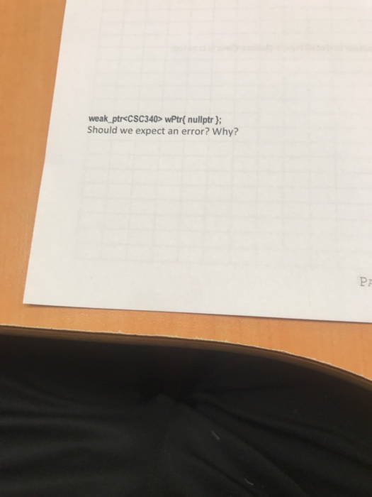 Solved weak_ptr WPtr{ nullptr }; Should we expect an error? | Chegg.com