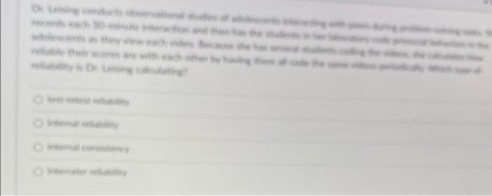 Solved Dr, Leising conducts observational studies of | Chegg.com