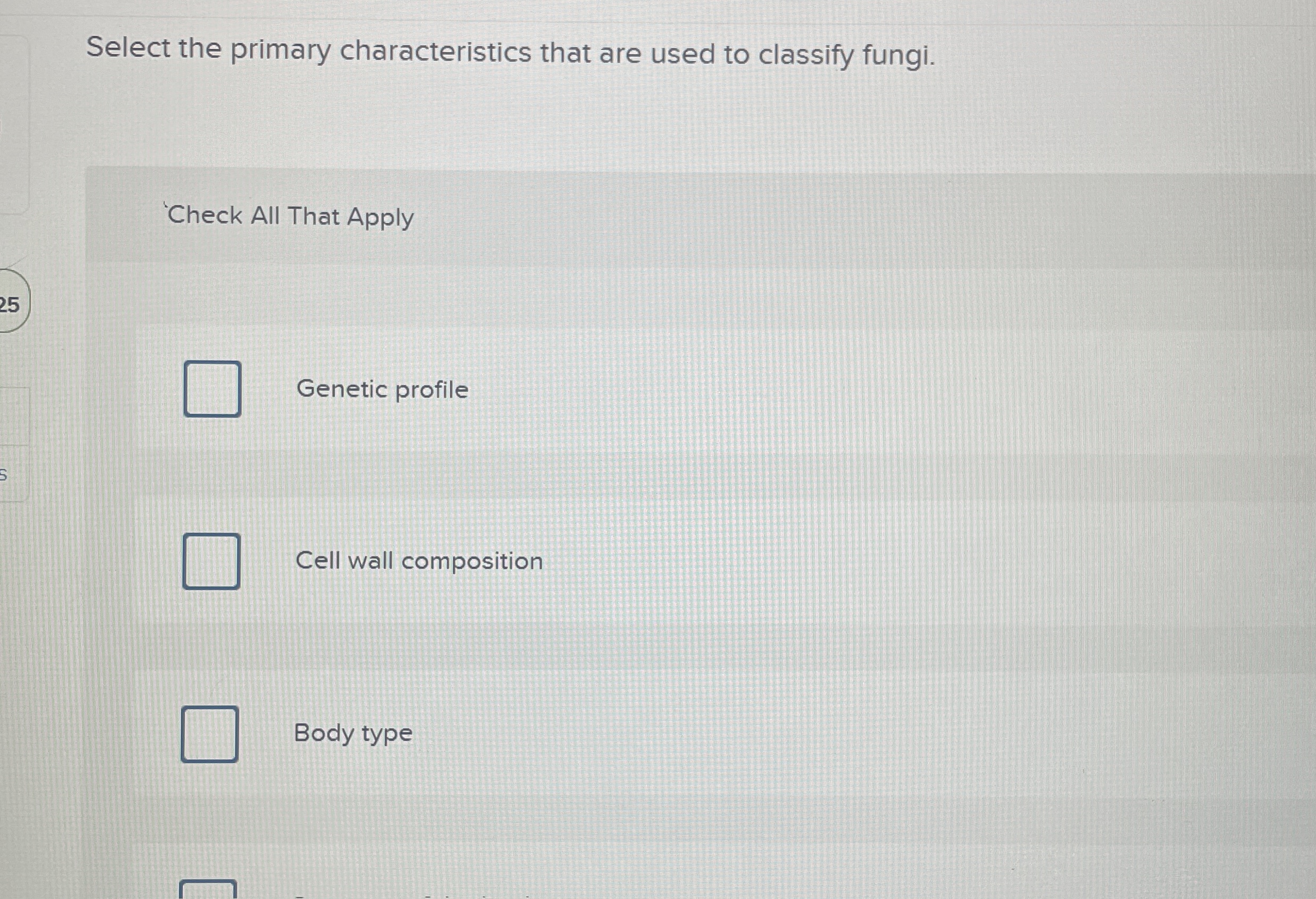 Solved Select the primary characteristics that are used to | Chegg.com