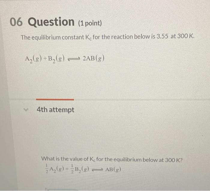 [Solved]: The equilibrium constant Kc for the reaction belo