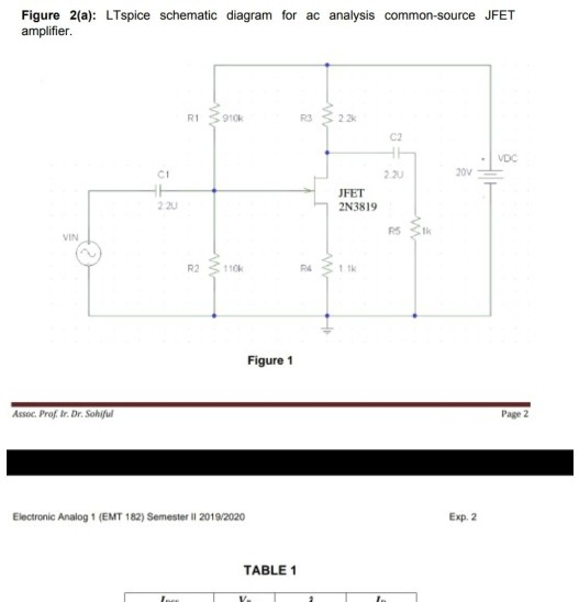 Solved Figure 2(a): LTspice schematic diagram for ac | Chegg.com