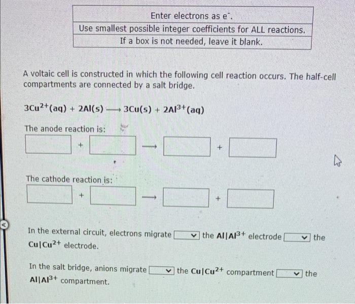 Solved Enter electrons as e Use smallest possible integer | Chegg.com