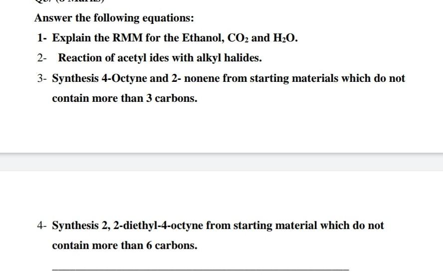 Solved Answer the following equations: 1. Explain the RMM | Chegg.com