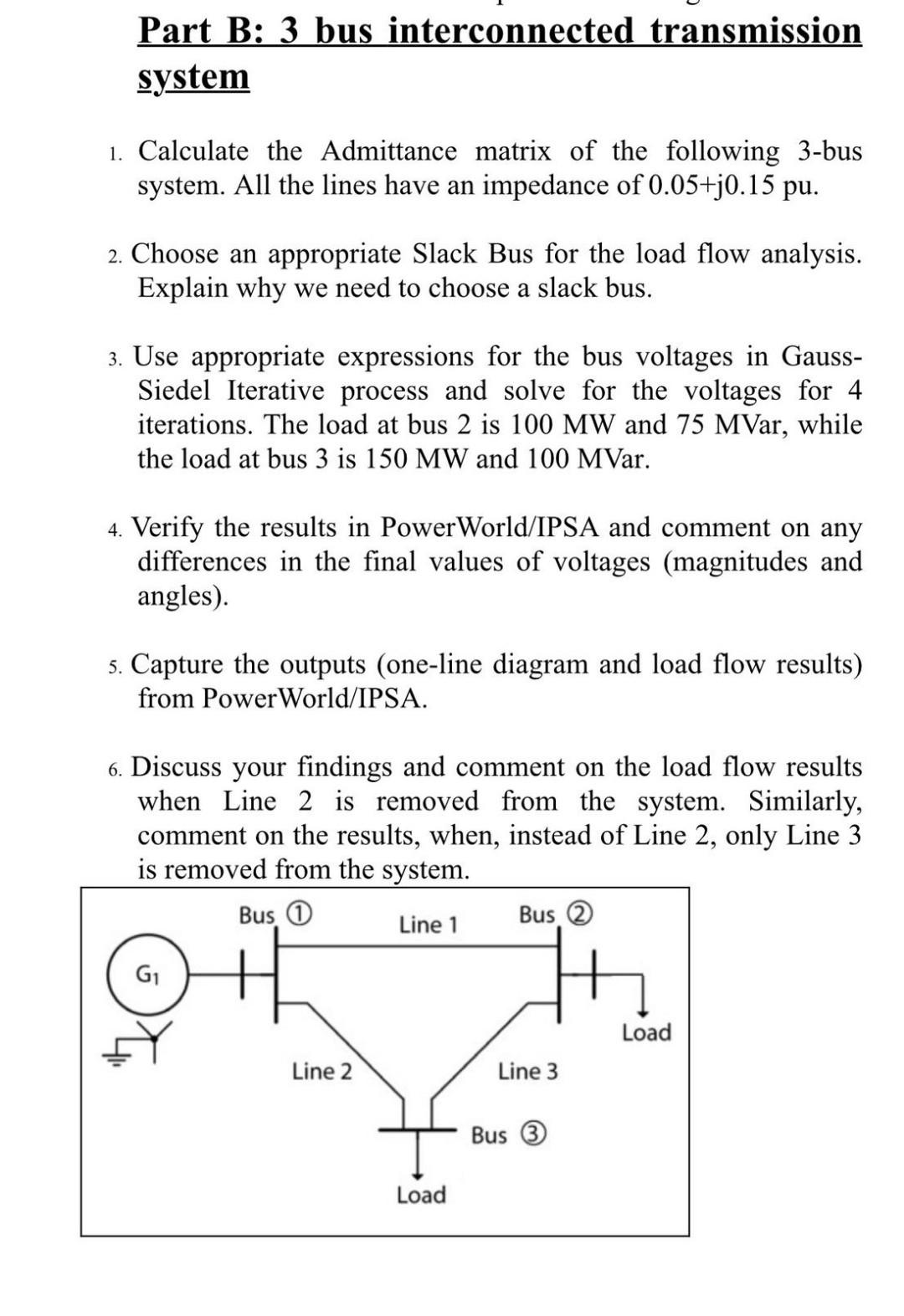 Solved Part B: 3 bus interconnected transmission system 1. | Chegg.com