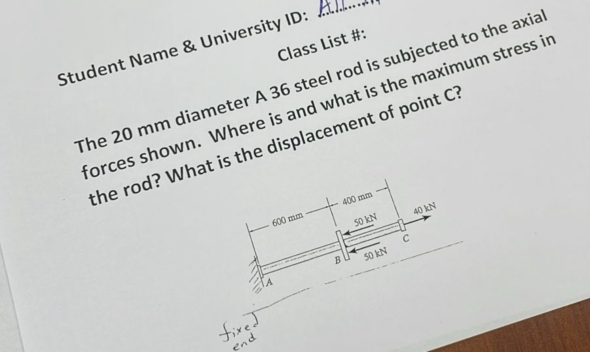 Solved Student Name & University ID:Class list#:The 20mm | Chegg.com