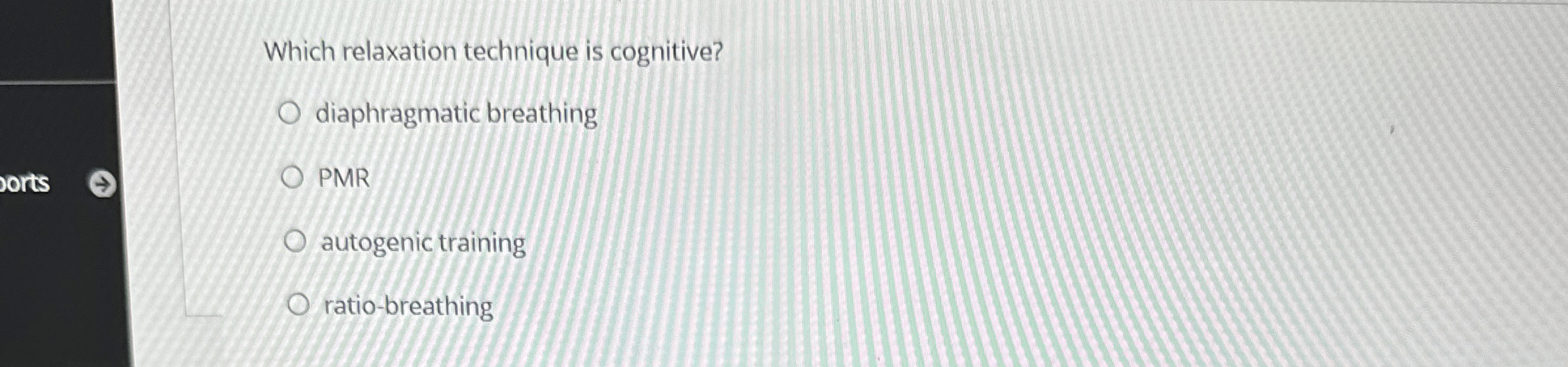 Solved Which relaxation technique is cognitive?diaphragmatic | Chegg.com