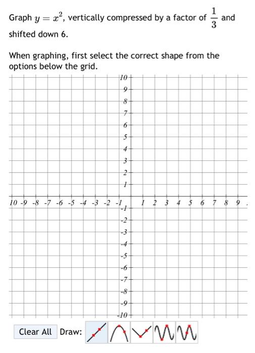 Solved Graph y=x2, vertically compressed by a factor of 31 | Chegg.com