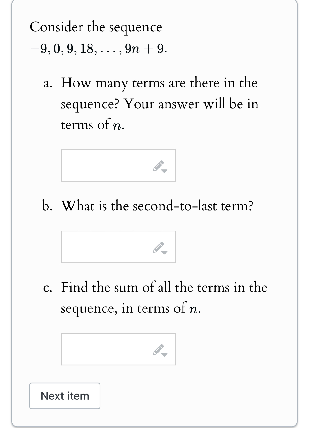 Consider The Sequence 9 0 9 18 9n 9 A ﻿how Many