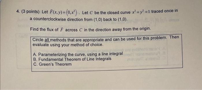 Solved (3 points) Let F(x,y)= 0,x2 . Let C be the closed | Chegg.com