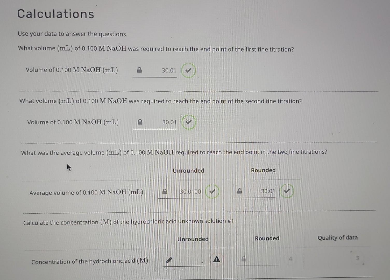 Solved Table 35.2: Fine Titration \#1 Value Data check | Chegg.com