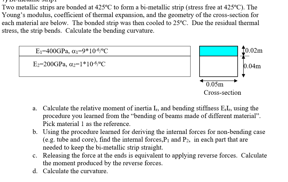 Solved Two metallic strips are bonded at | Chegg.com