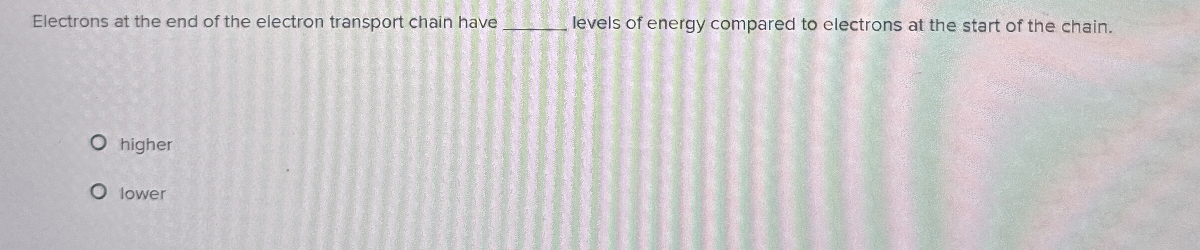 Solved Electrons at the end of the electron transport chain | Chegg.com
