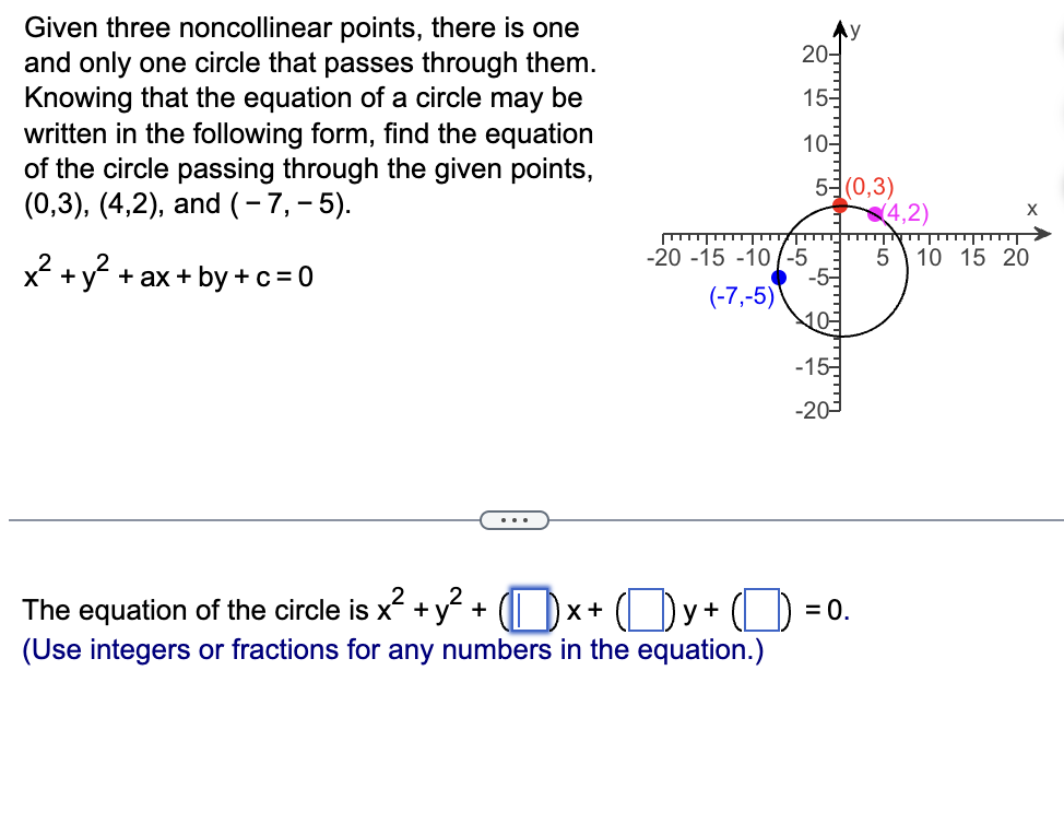 Solved Given three noncollinear points, there is oneand only | Chegg.com