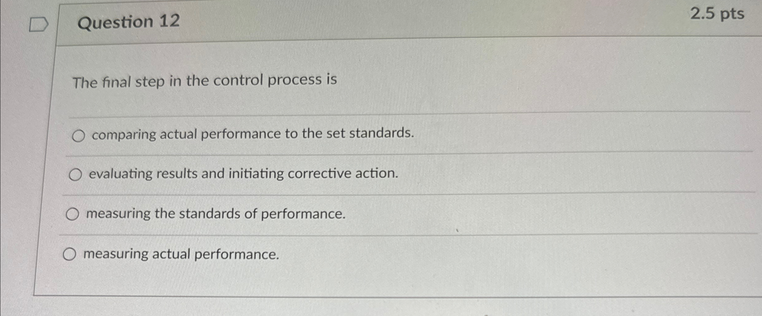 Solved Question 12 2.5pts ﻿The final step in the control | Chegg.com