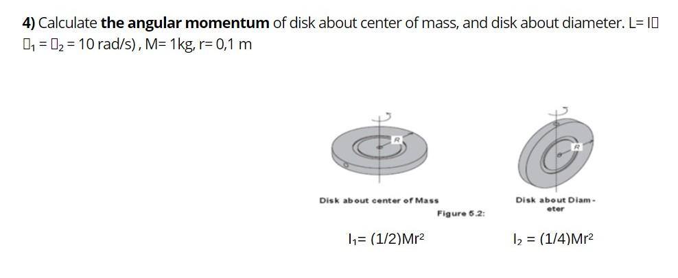 Solved 4) Calculate the angular momentum of disk about | Chegg.com
