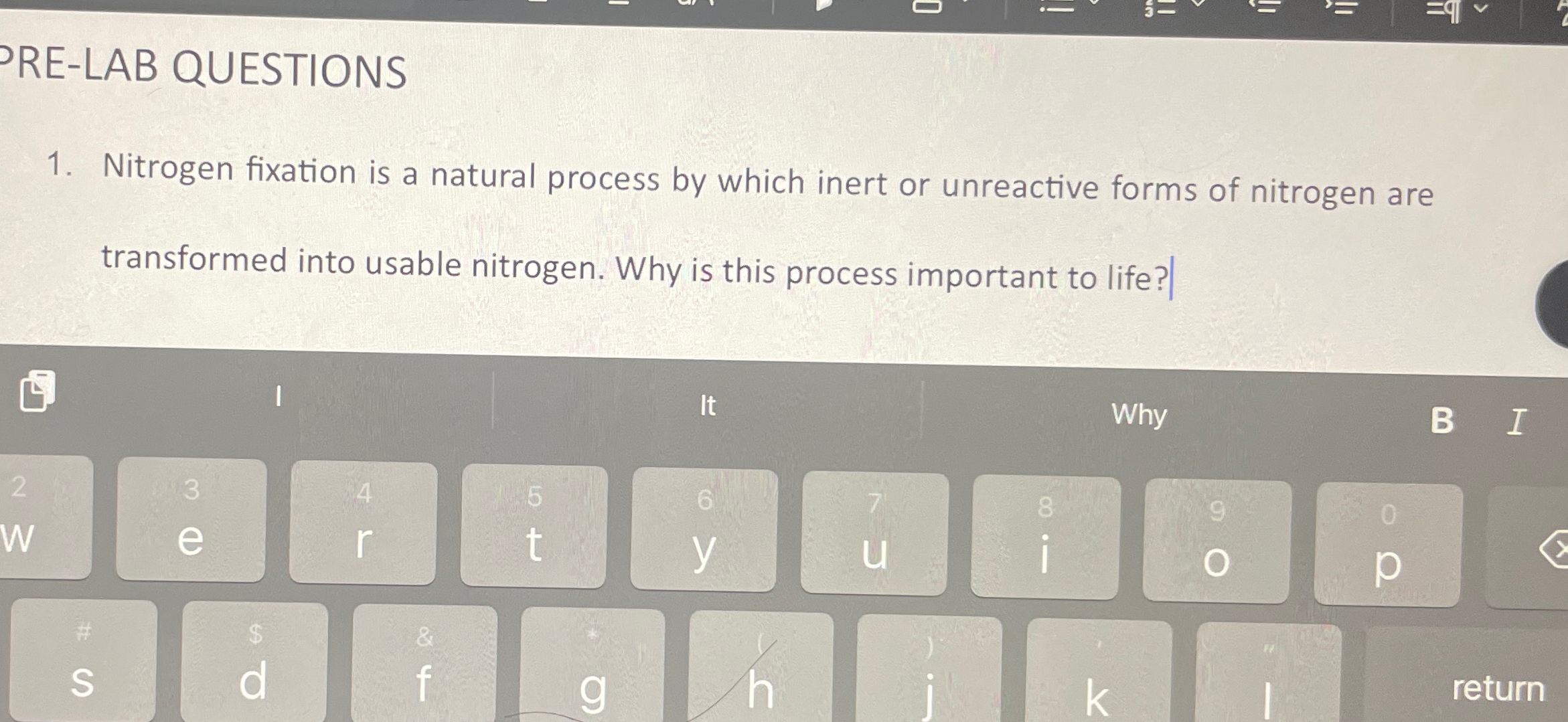 Solved PRE-LAB QUESTIONSNitrogen fixation is a natural | Chegg.com