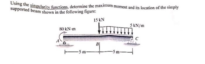 Solved Using the singularity functions, determine the | Chegg.com