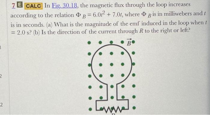 Solved 7 E In Fig 30.18 , the magnetic flux through the loop | Chegg.com