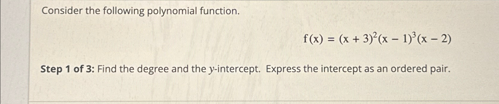 Solved Consider the following polynomial | Chegg.com