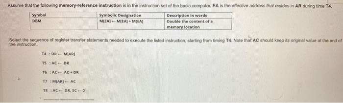 Solved Symbol DBM Description in words Double the content of | Chegg.com