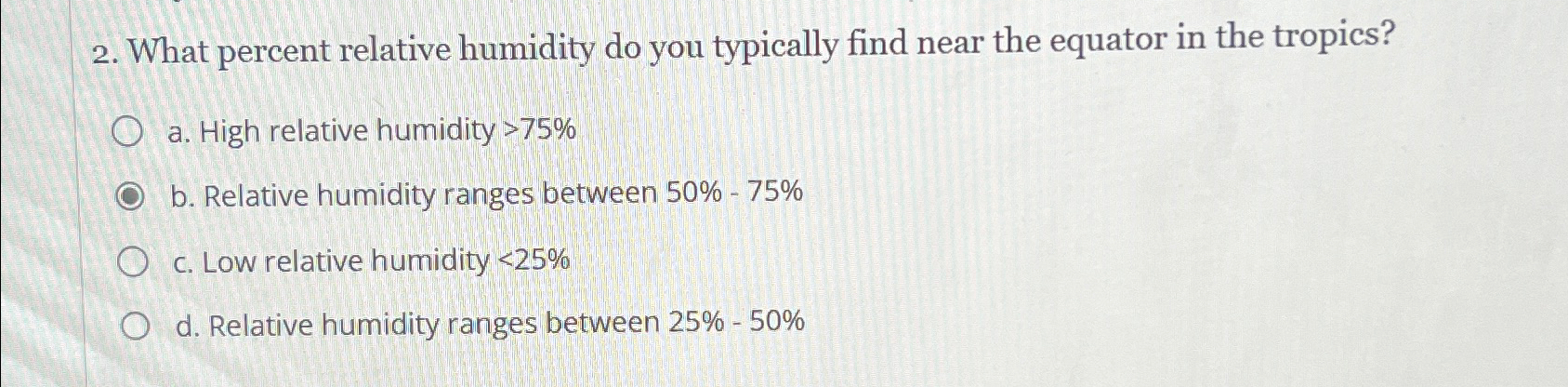 Solved What percent relative humidity do you typically find | Chegg.com