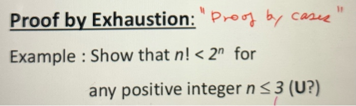 Solved 1 cases Proof by Exhaustion: "Droog by Example : Show | Chegg.com