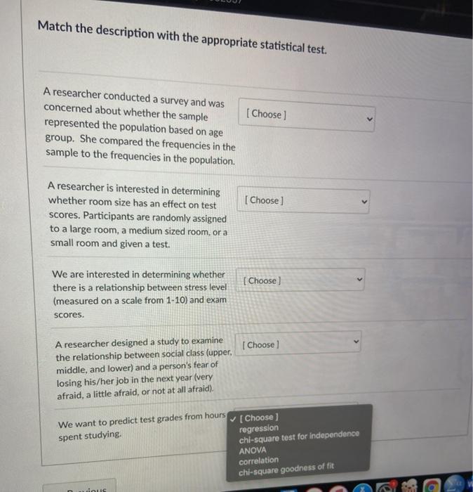 Solved Match the description with the appropriate | Chegg.com