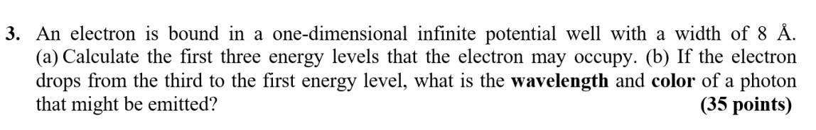 Solved An Electron Is Bound In A One Dimensional Infinite