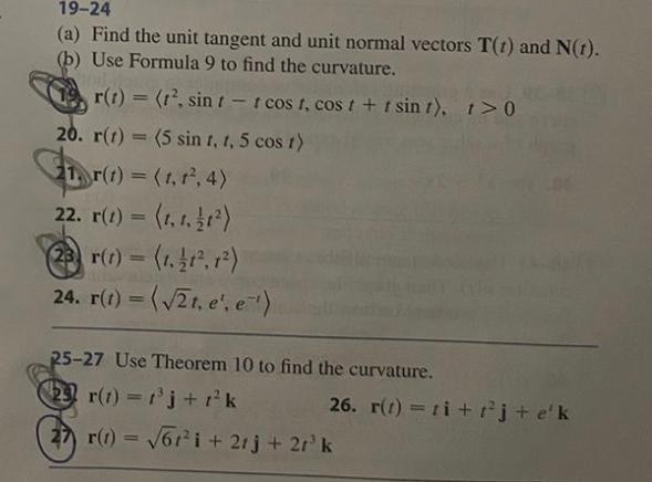 (a) Find the unit tangent and unit normal vectors | Chegg.com