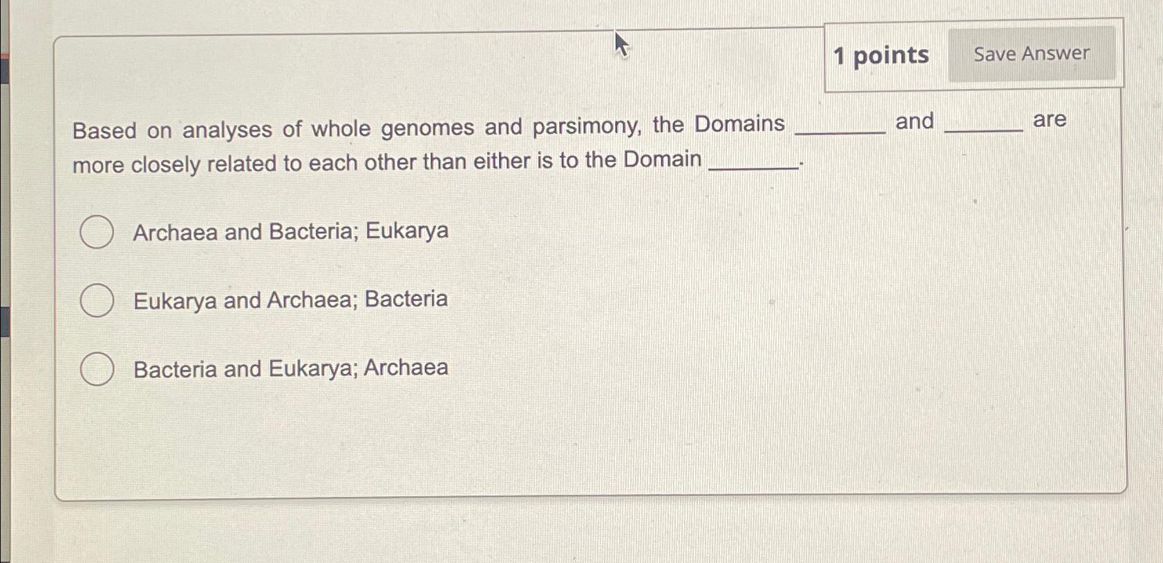 Solved 1 ﻿pointsBased on analyses of whole genomes and | Chegg.com