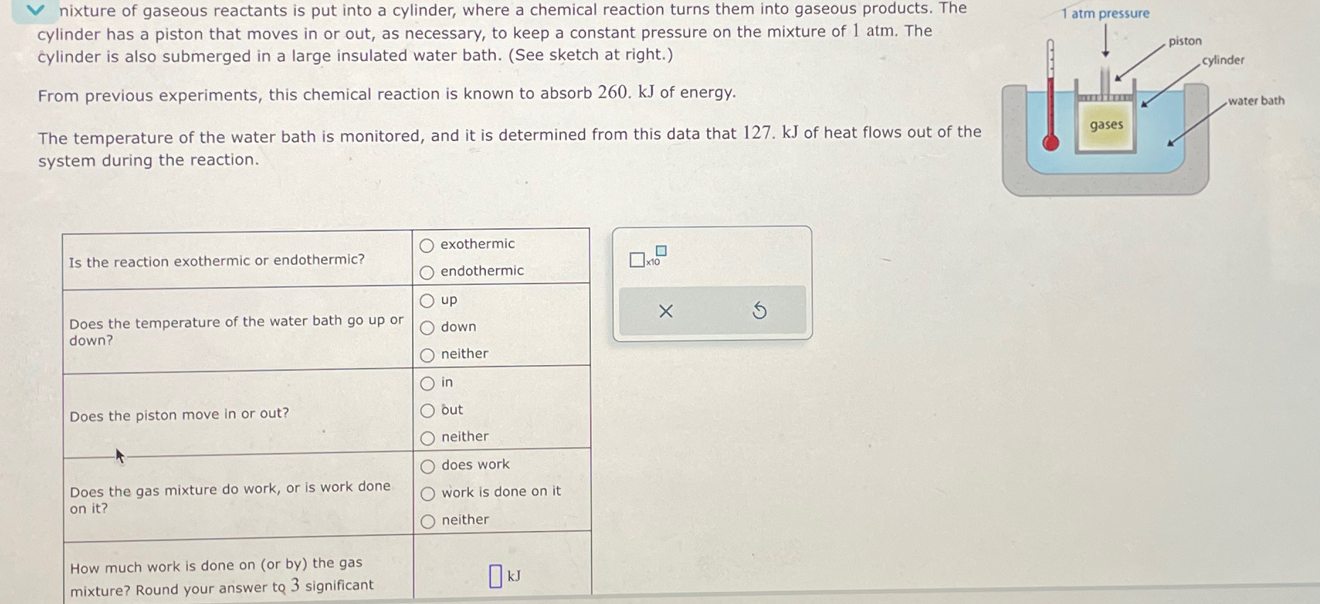 Solved Mixture of gaseous reactants is put into a cylinder, | Chegg.com