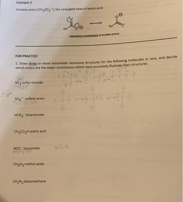 Solved Example 3: Acetate anion (CH3CO2), the conjugate base | Chegg.com