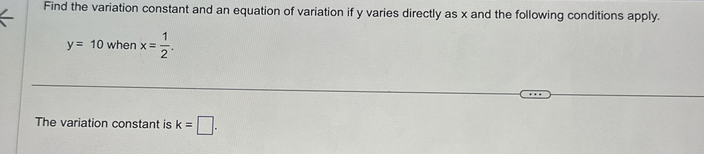 Solved Find the variation constant and an equation of | Chegg.com