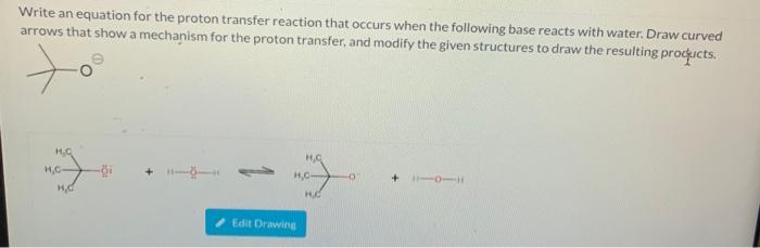 Solved Write an equation for the proton transfer reaction | Chegg.com