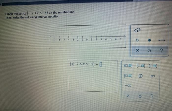 Solved Graph the set (x | -75x