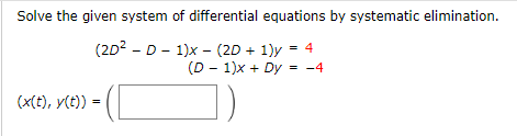 Solved Solve the given system of differential equations by | Chegg.com