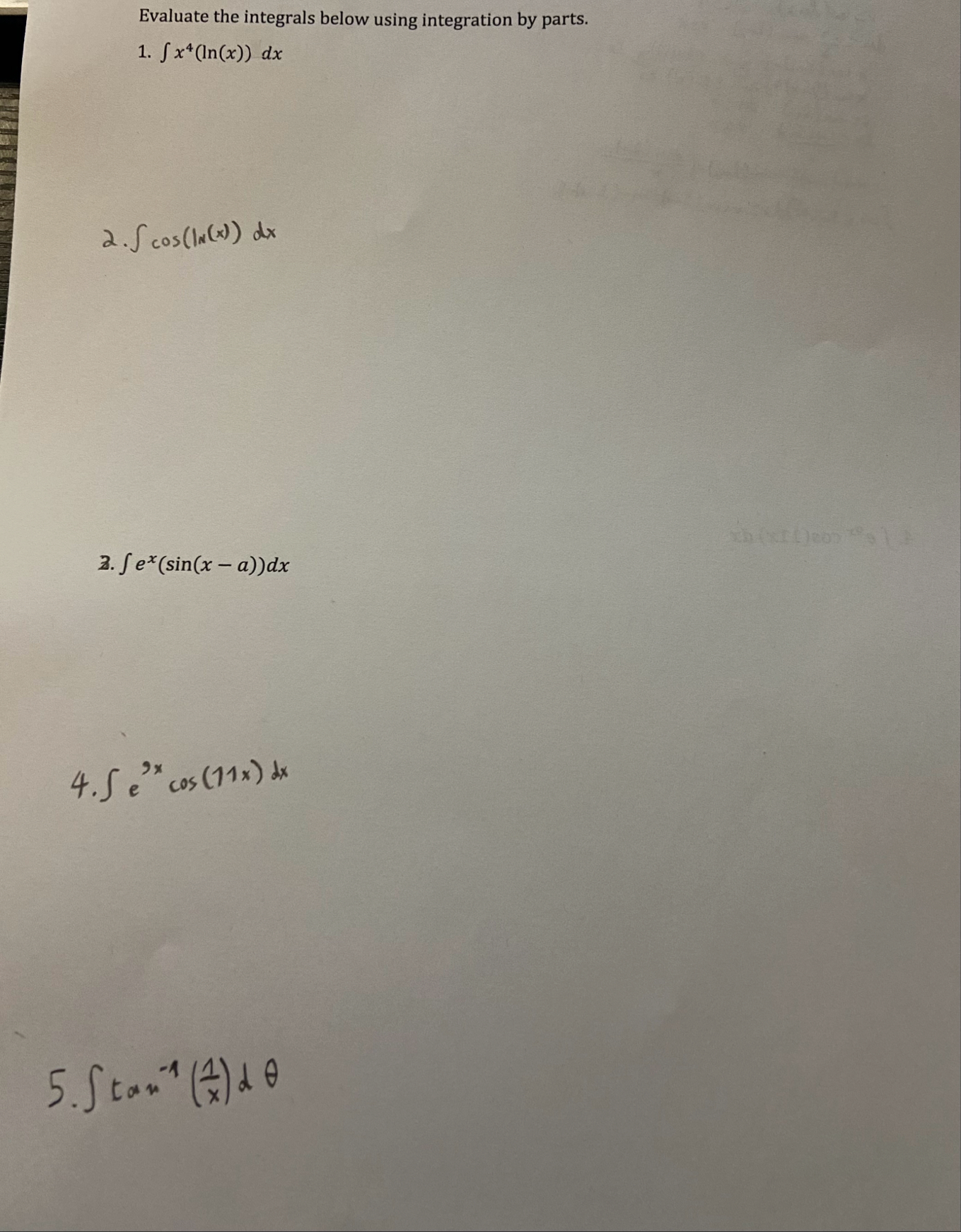 Solved Evaluate the integrals below using integration by | Chegg.com