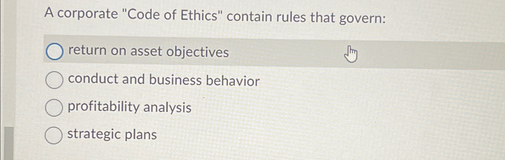 Solved A corporate "Code of Ethics" contain rules that | Chegg.com