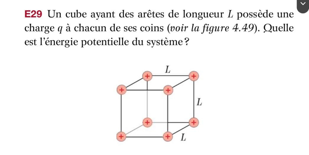 Solved E29 Un cube ayant des arêtes de longueur L possède | Chegg.com
