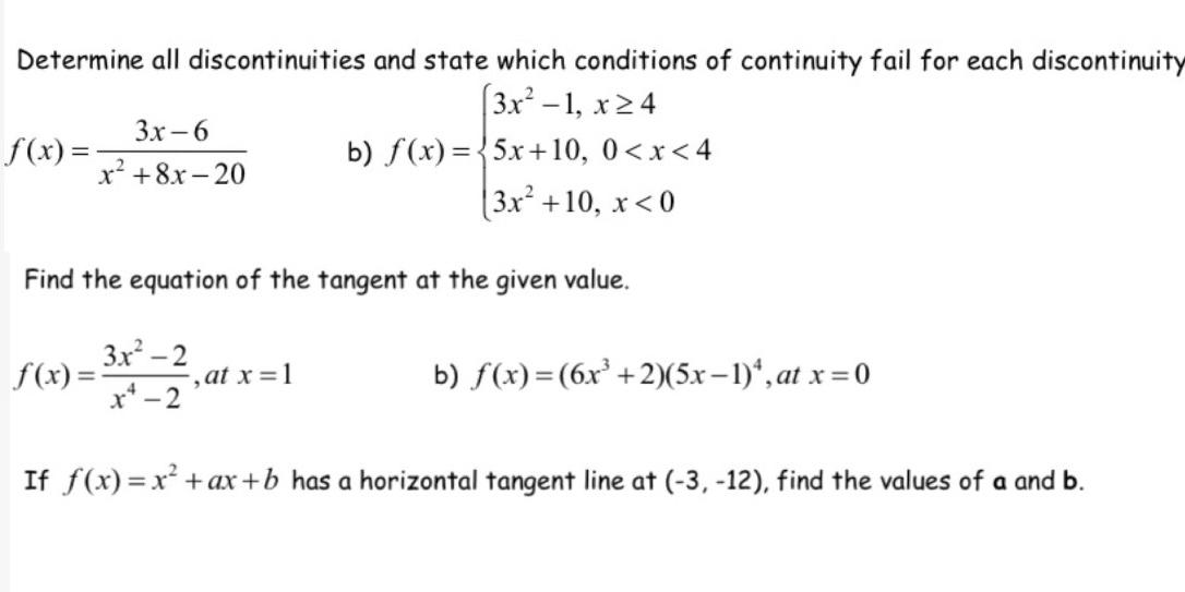 Solved Determine all discontinuities and state which | Chegg.com