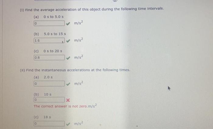 Solved (1) Find the average acceleration of this object | Chegg.com