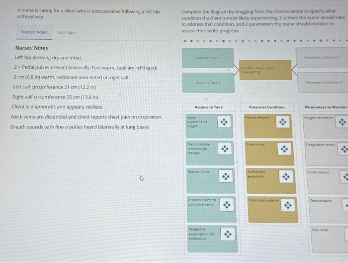 Solved A nurse is caring for a client who is postoperative | Chegg.com