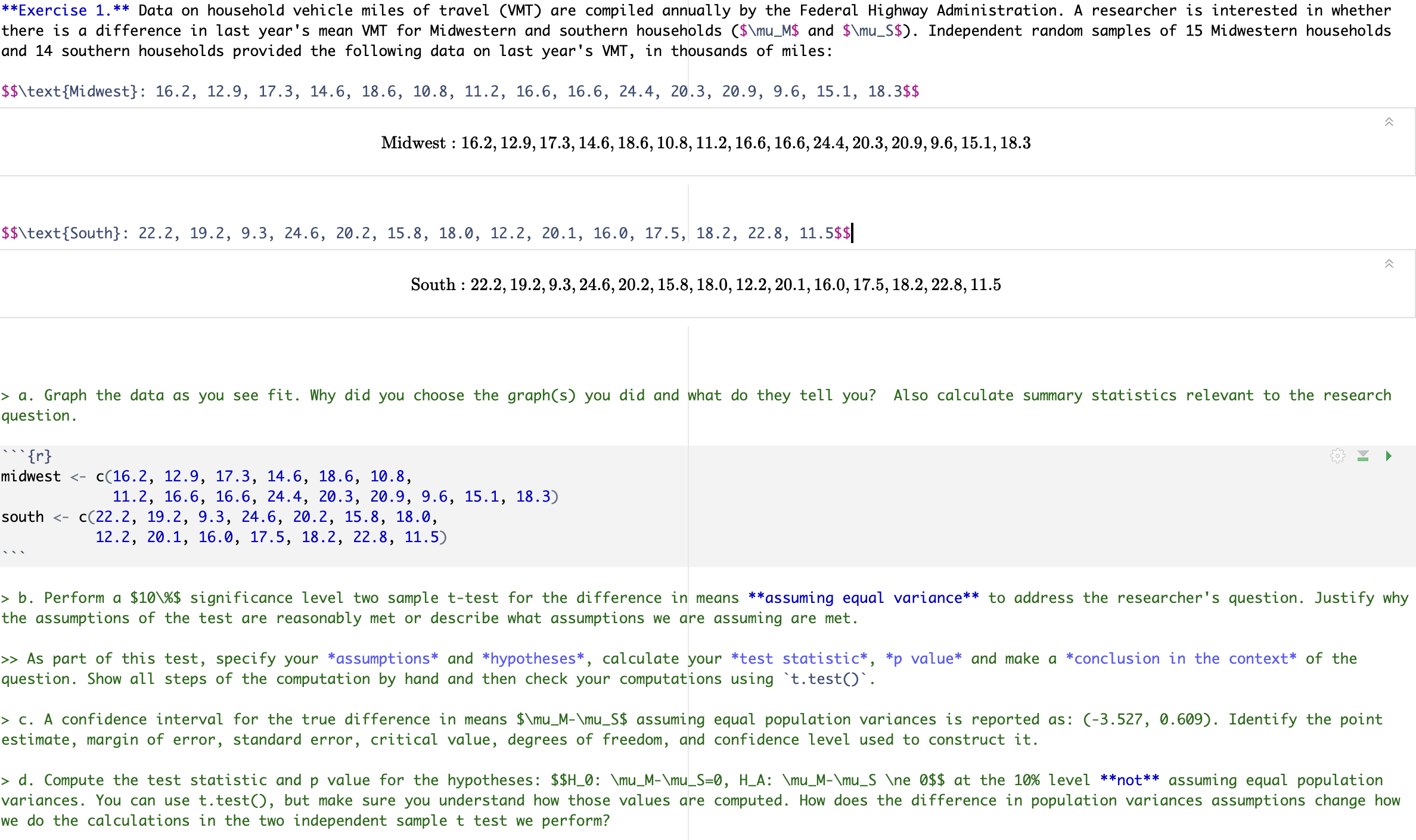 Solved Data on household vehicle miles of travel (VMT) ﻿are | Chegg.com