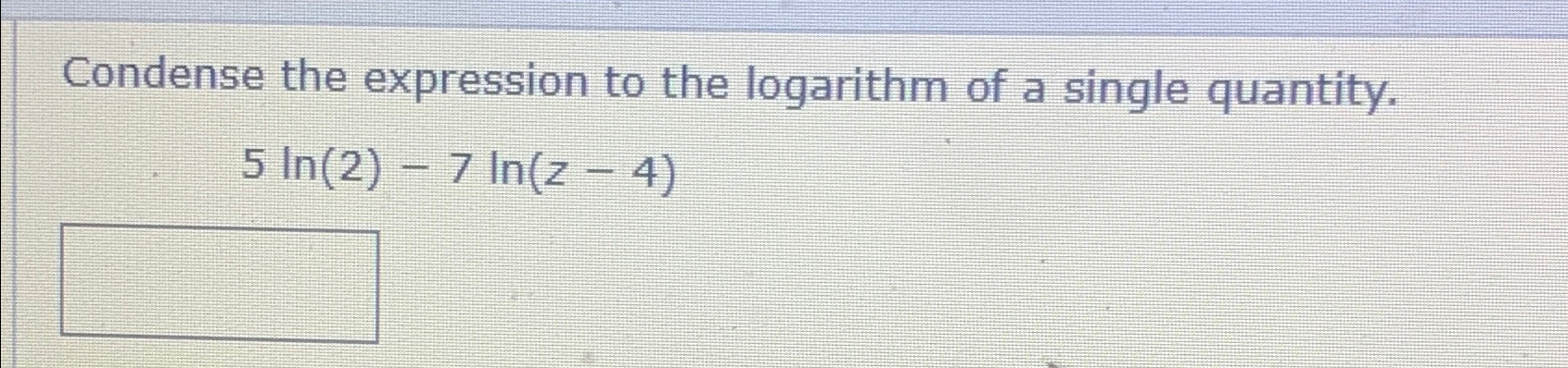 Solved Condense the expression to the logarithm of a single | Chegg.com