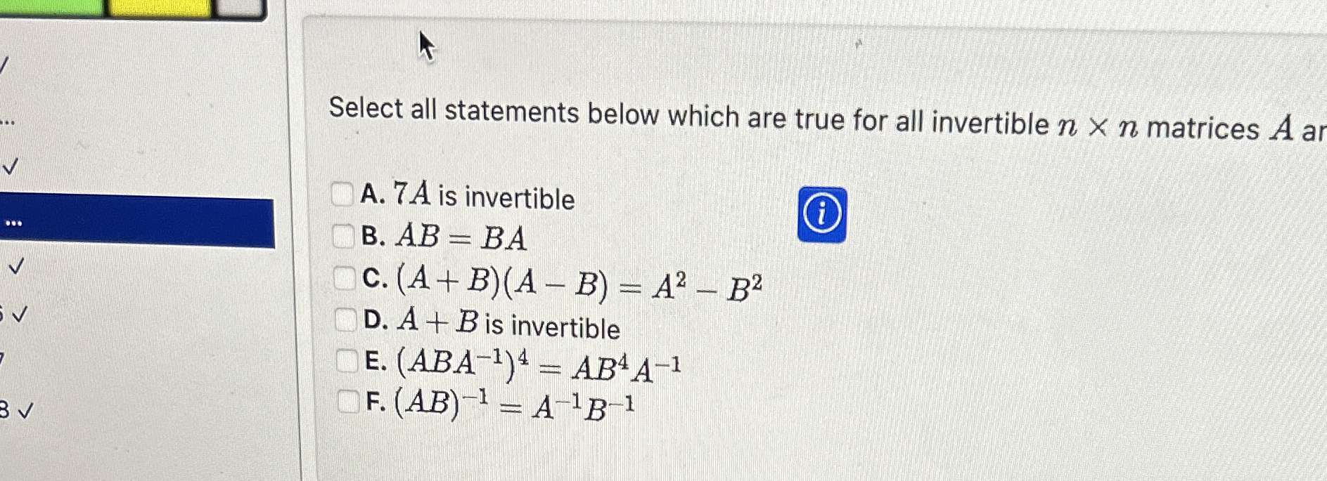 Solved Select all statements below which are true for all | Chegg.com