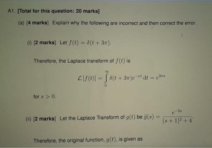 Solved (a) [4 marks] Explain why the following are incorrect | Chegg.com