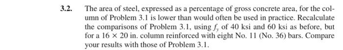 Solved A 16×20 in. column is made of the same concrete and | Chegg.com