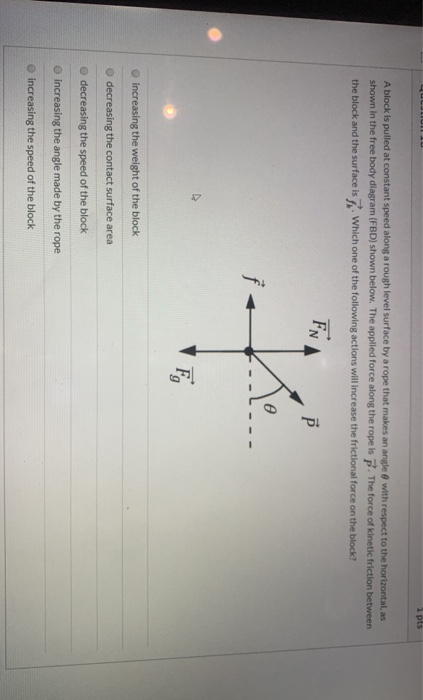 Solved 1 pts A block is pulled at constant speed along a | Chegg.com