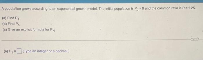 Solved A population grows according to an exponential growth | Chegg.com
